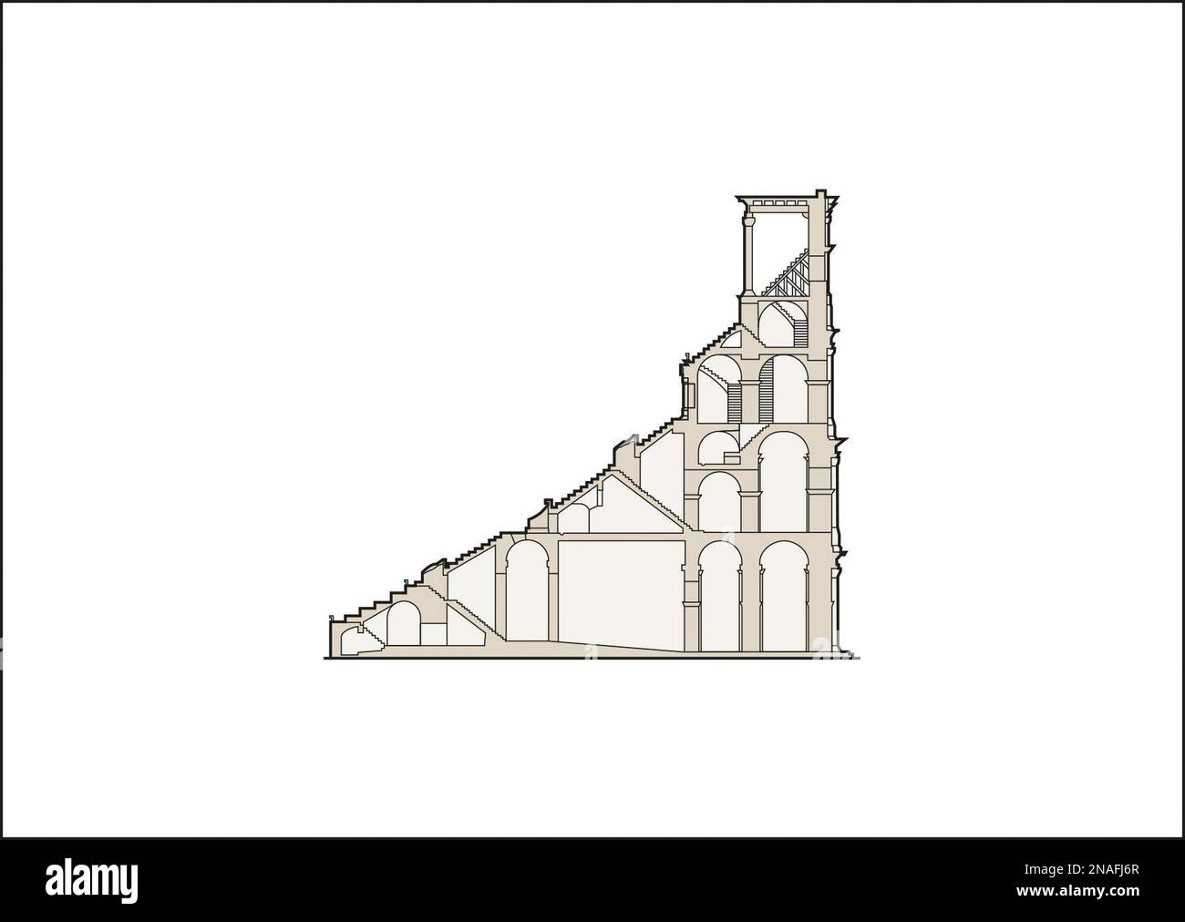 Cross-section of the Colosseum Stock Photo - Alamy