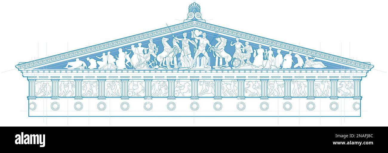 Illustration of a pediment Stock Photo - Alamy