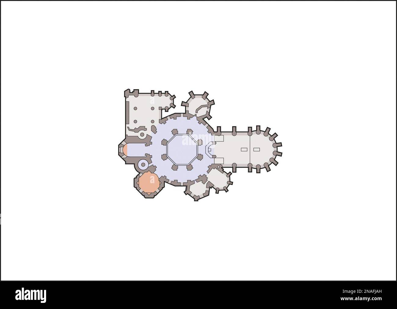 Floorplan of Aachen Cathedral Stock Photo - Alamy
