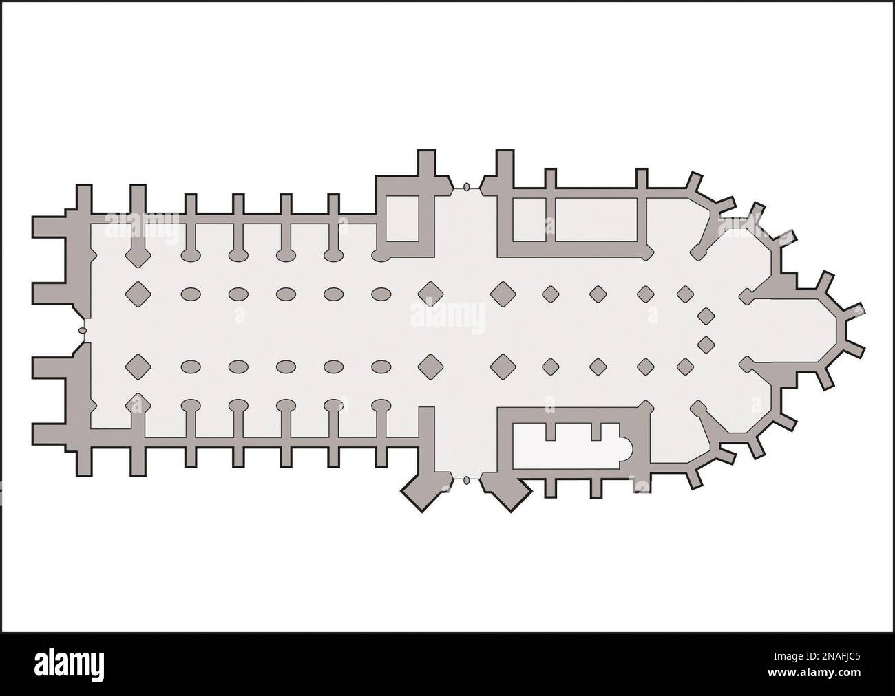 Latin-cross floor plan of Uppsala Cathedral Stock Photo - Alamy