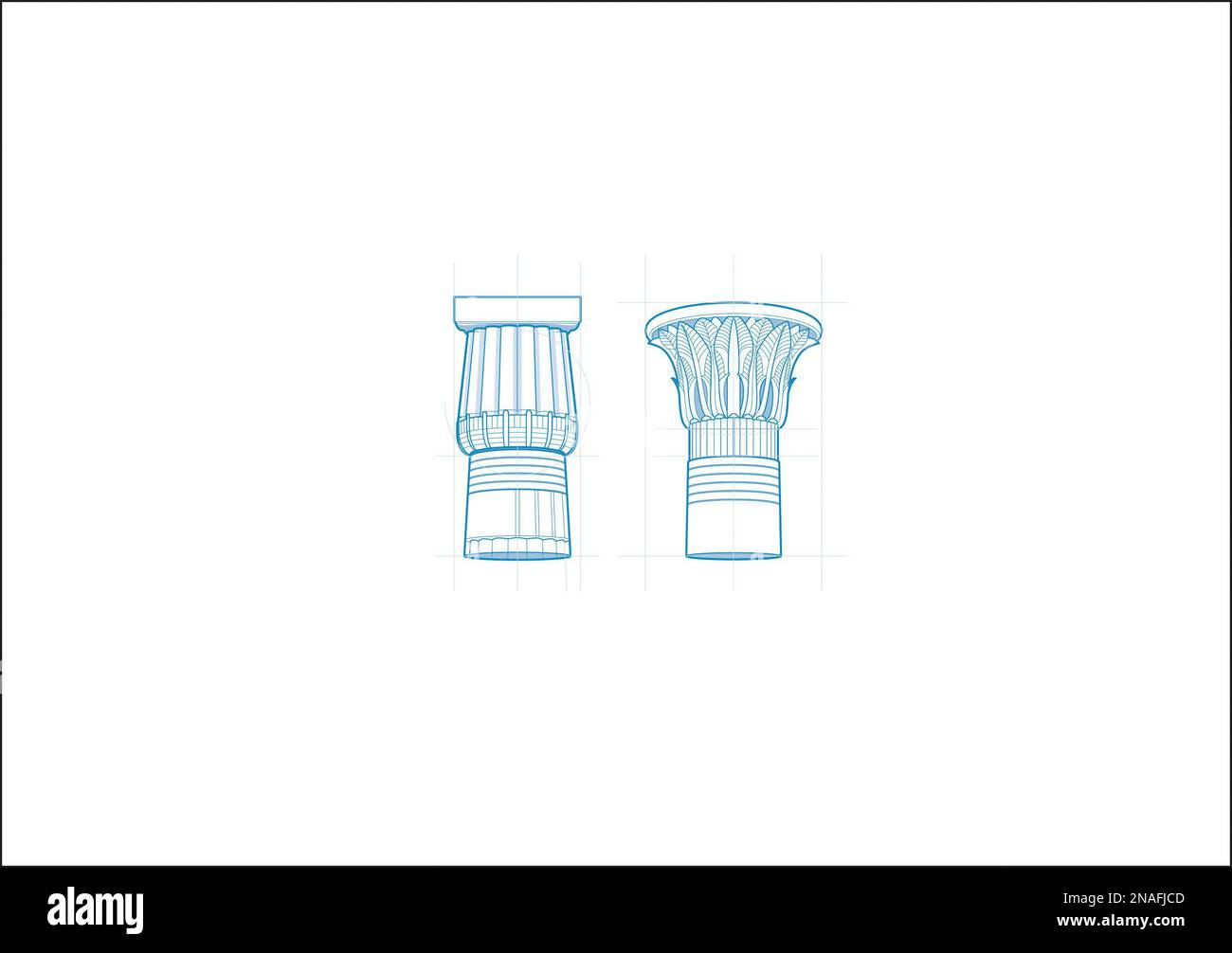 Lotus bud and papyrus capitals (uppermost part of a column Stock Photo ...