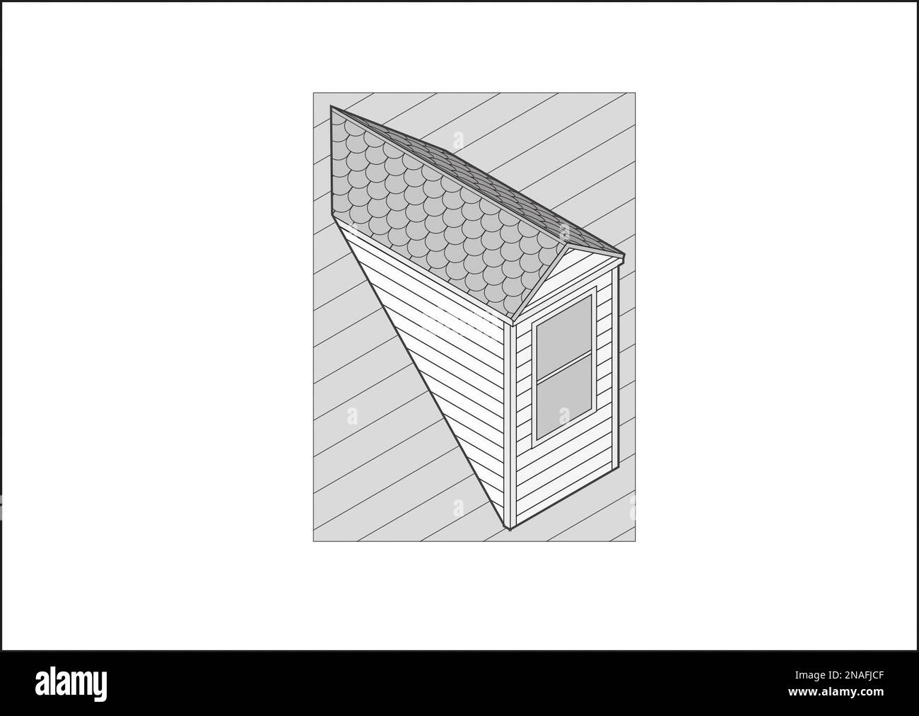 Illustration of a dormer - an upright window projecting out of a ...