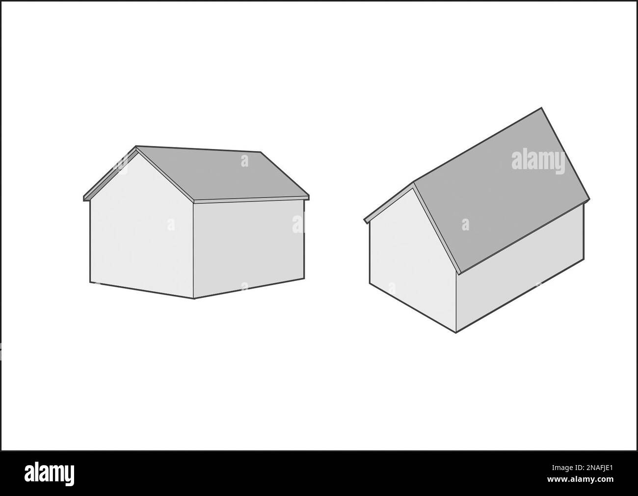Illustration of a gable - the triangular section of wall formed below a ...