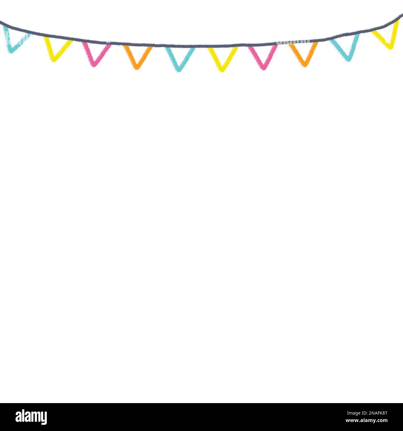 Illustrated multicoloured bunting Stock Photo - Alamy