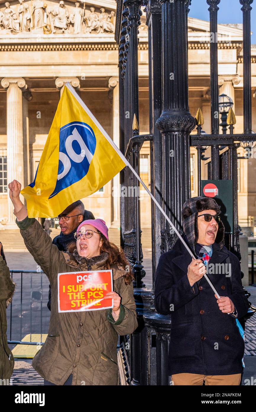London, UK. 13th Feb, 2023. British Museum staff who are members of the ...