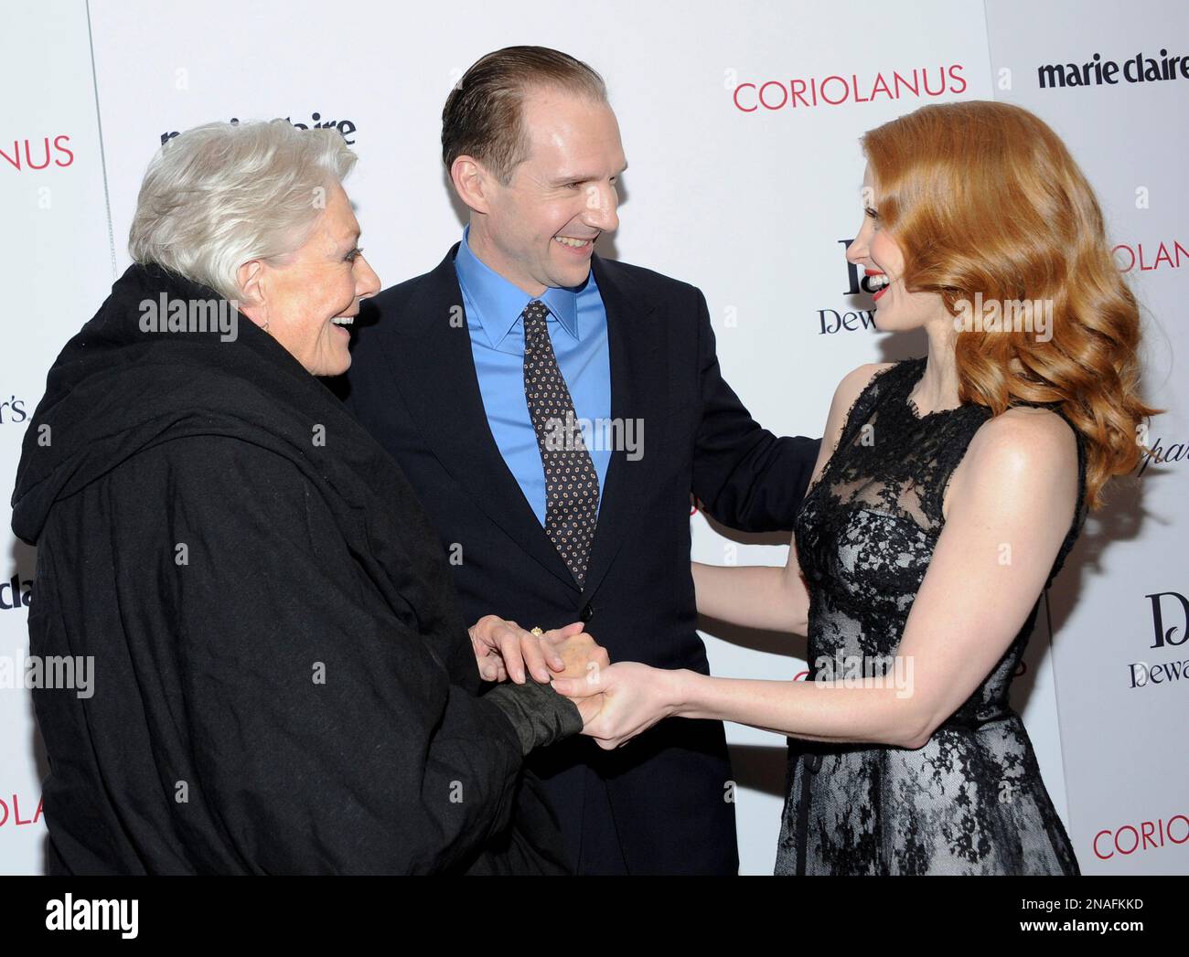 Cast members, from left, Vanessa Redgrave, Ralph Fiennes and Jessica ...