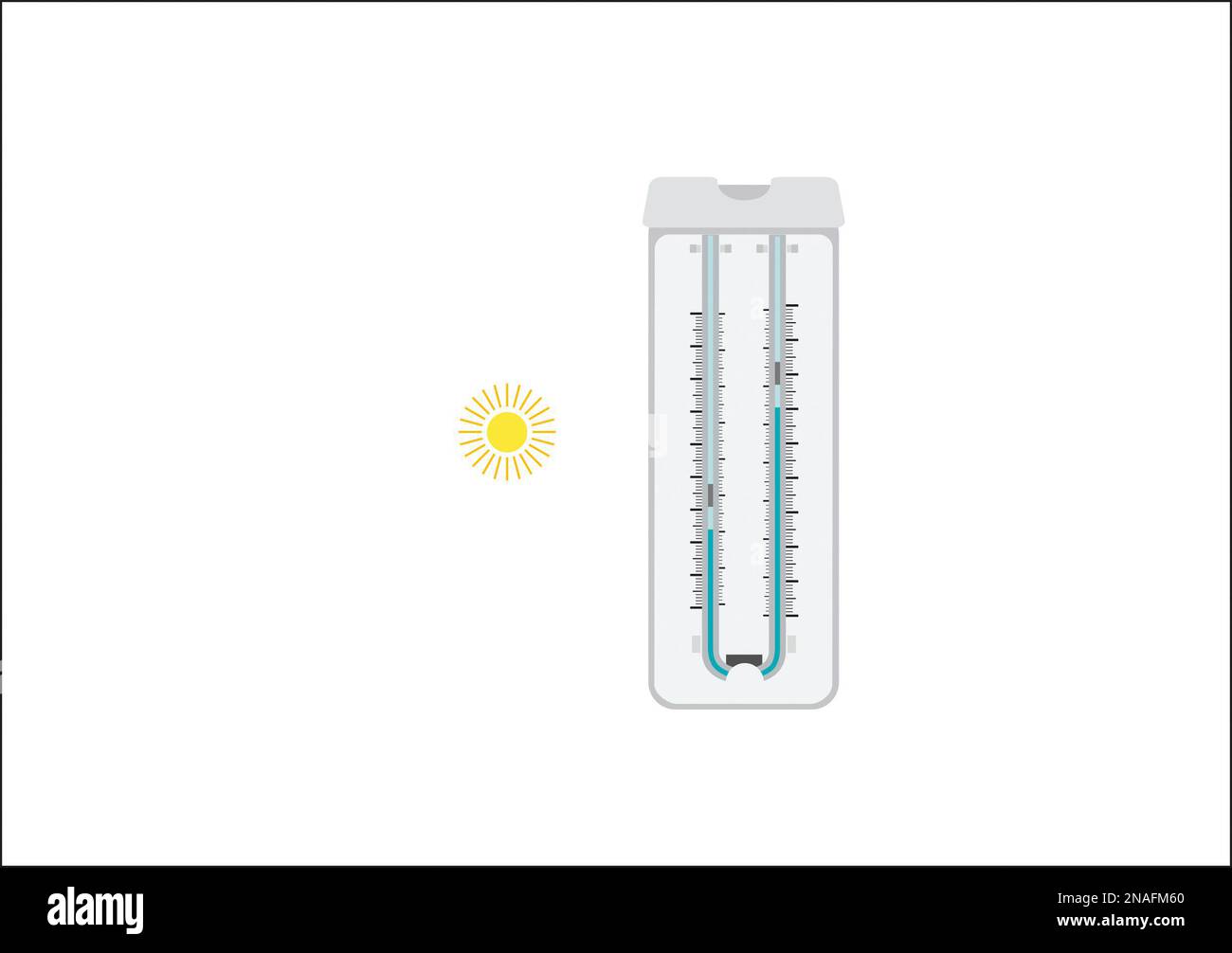 Sun and thermometers icon Stock Photo - Alamy