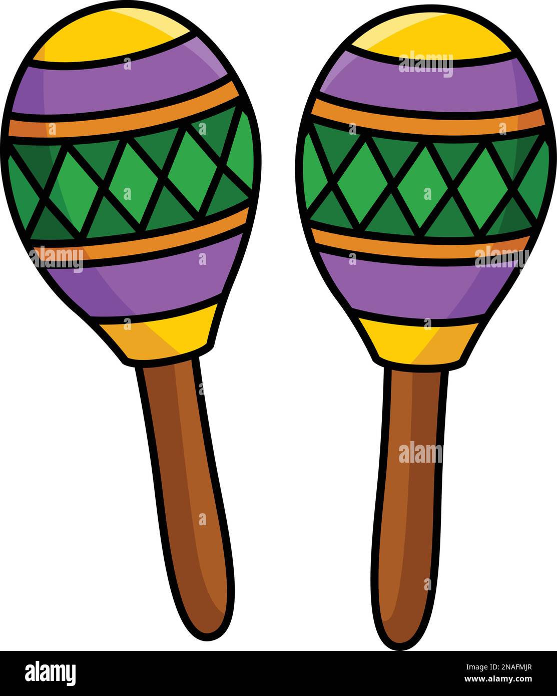 Mardi Gras Maracas Cartoon Colored Clipart Stock Vector Image & Art - Alamy