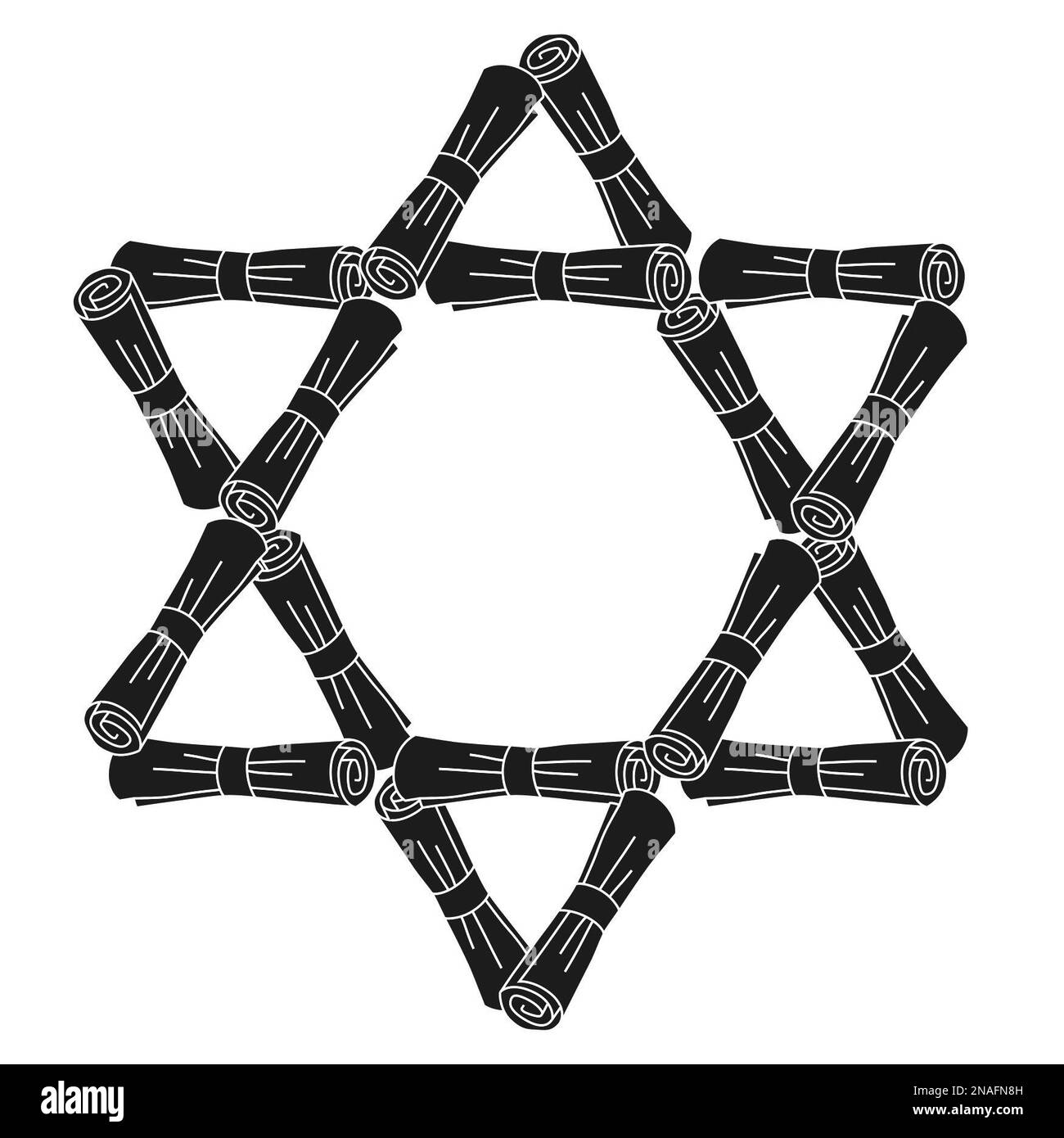 Scrolls joined together to form a star Stock Photo - Alamy