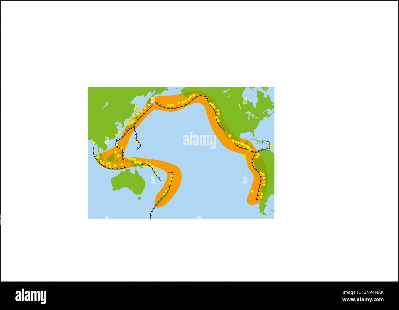 Illustration showing Pacific Ring of Fire Stock Photo - Alamy