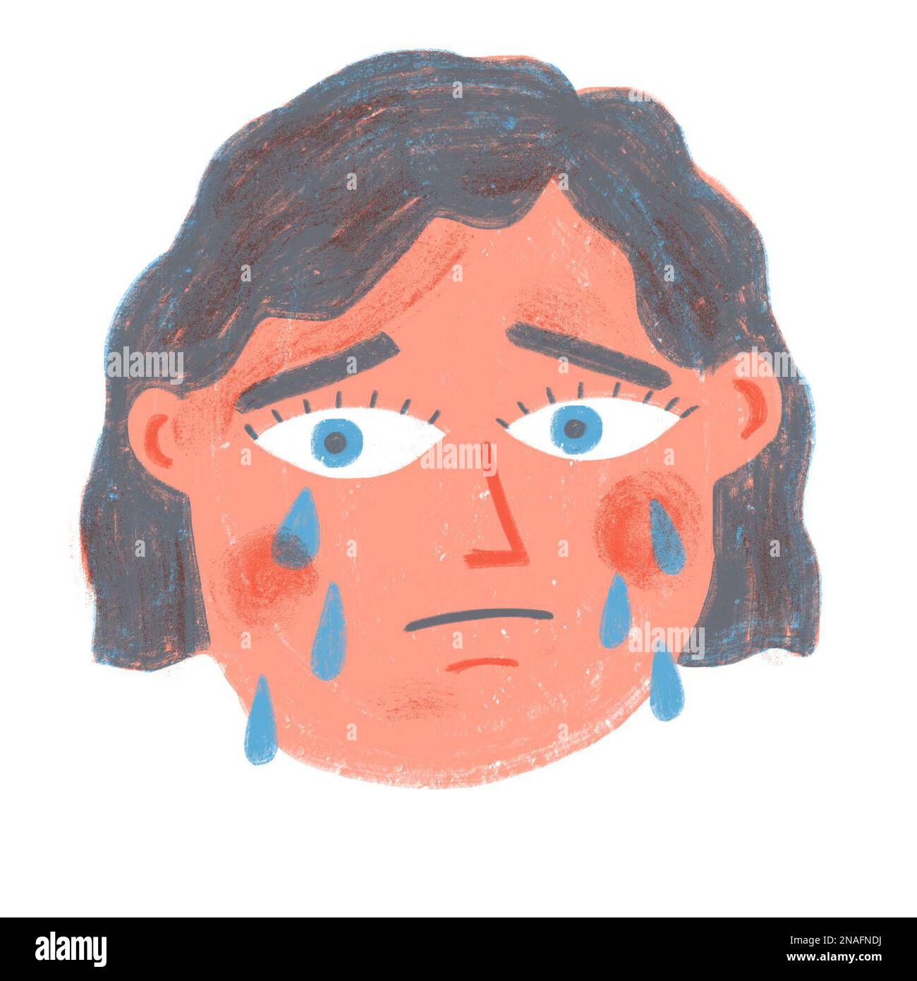 Illustration of a sad crying man Stock Photo - Alamy