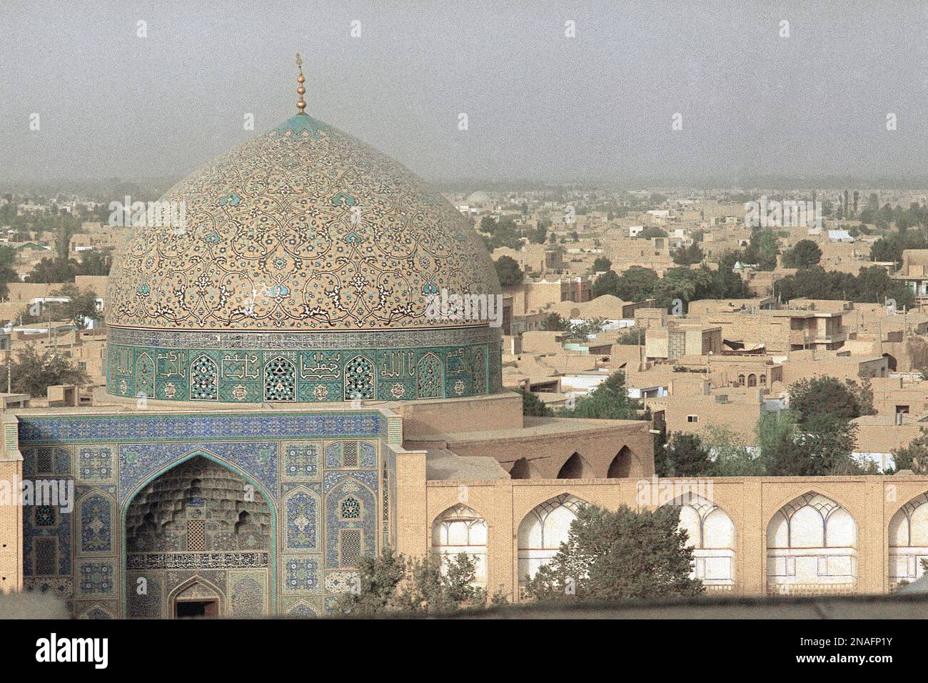 Large dome of the mosque of Sheik Lotfallah in Isfahan, Iran in July ...