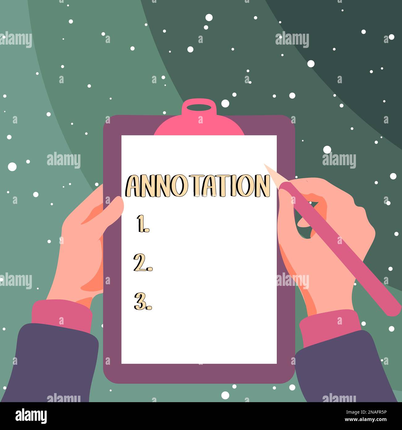 Text caption presenting Annotation. Concept meaning note added by way ...