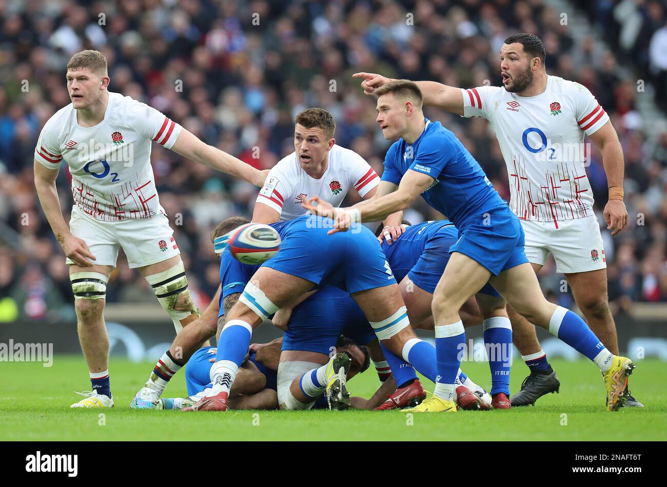 L-R England's Jack Willis, England's Jack Van Poortvliet, Stephen ...
