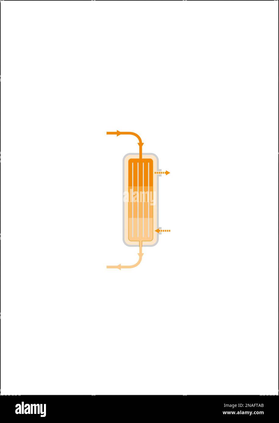 Functioning of dialysis machine showing intake of impure blood and ...