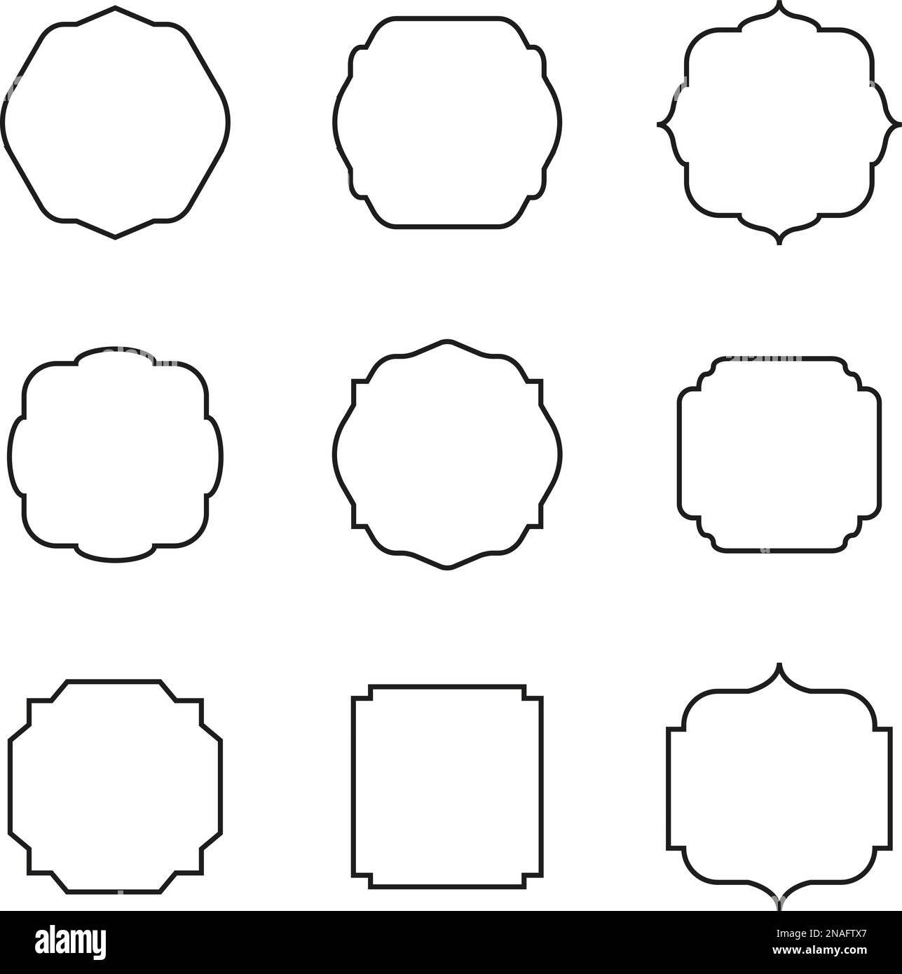 Set of retro square frame. Vector illustration Stock Vector Image & Art ...