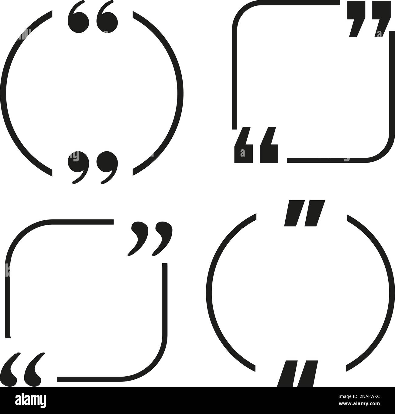Quote text frame. Set of frames isolated on white Stock Vector Image ...