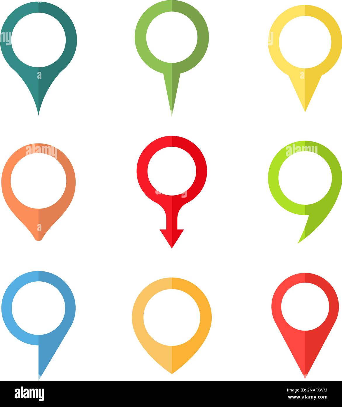 Set of multicolor map pointers. Vector illustration Stock Vector Image & Art - Alamy