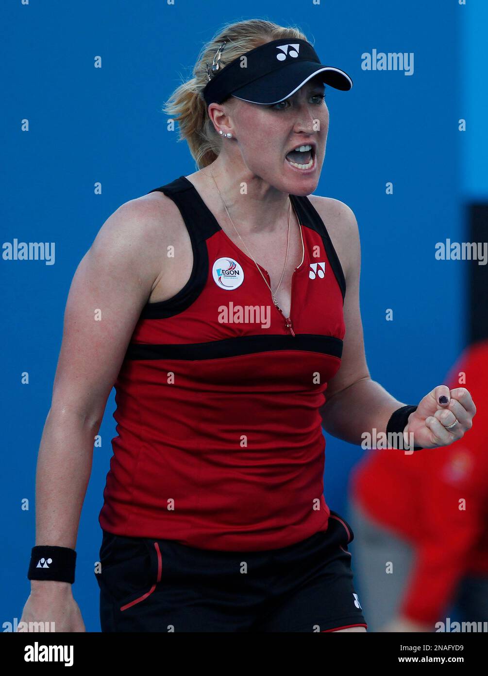 Britain's Elena Baltacha celebrates during her first round match ...
