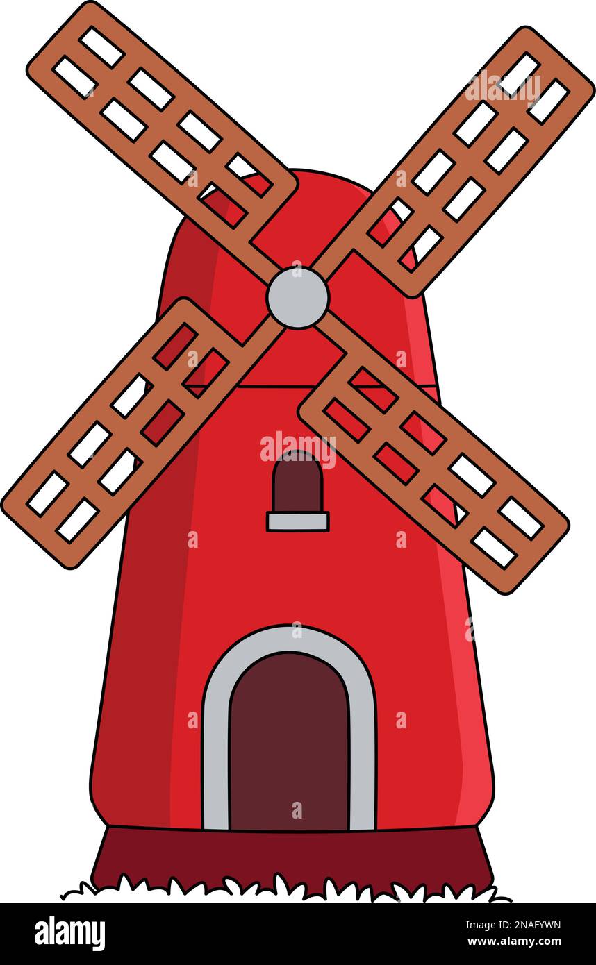 Spring Windmill Cartoon Colored Clipart Stock Vector Image & Art - Alamy