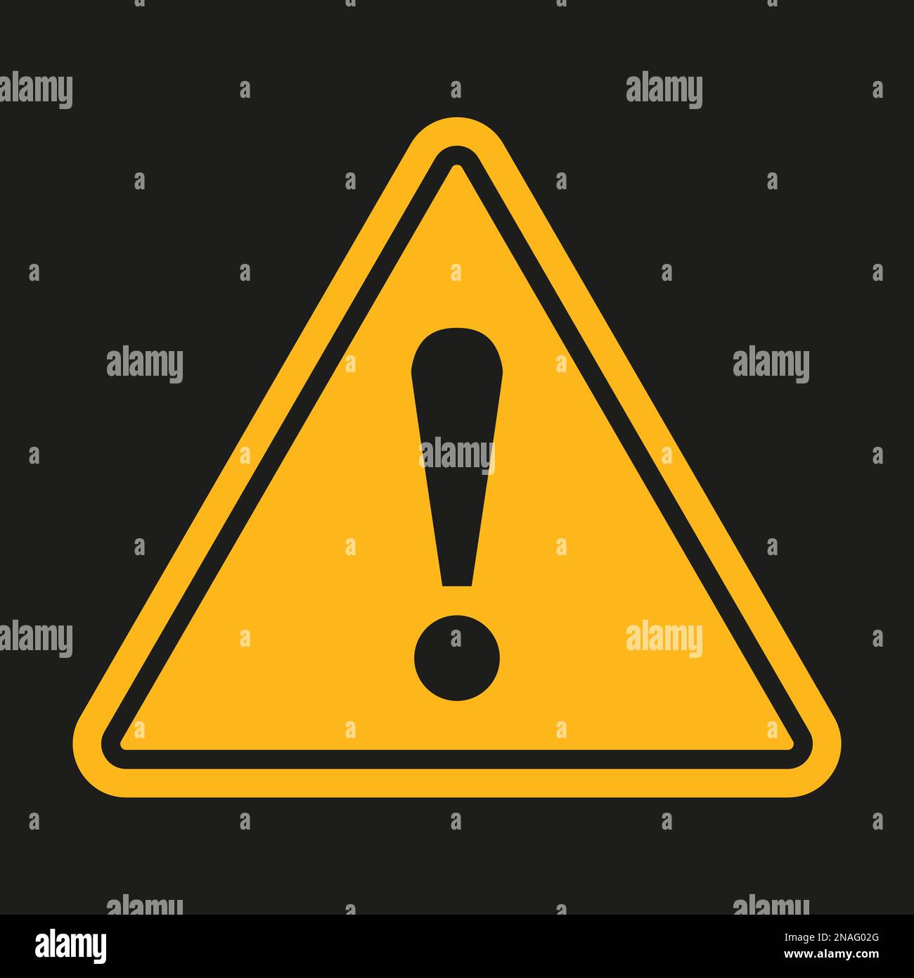 Danger sign. Exclamation point on a black background. Vector ...