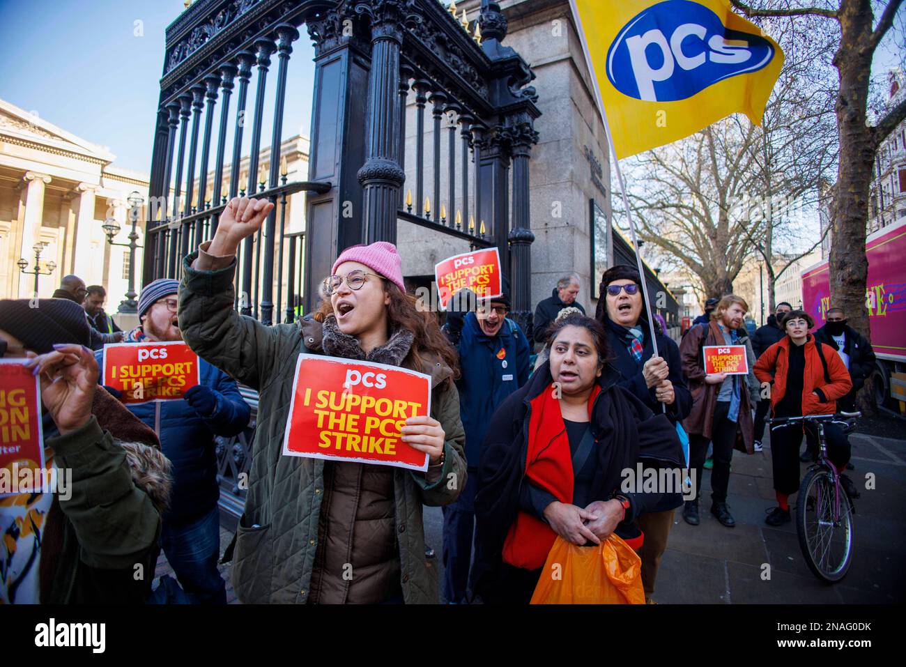 London, UK. 13th Feb, 2023. Members of the PCS Union, the Civil Service ...