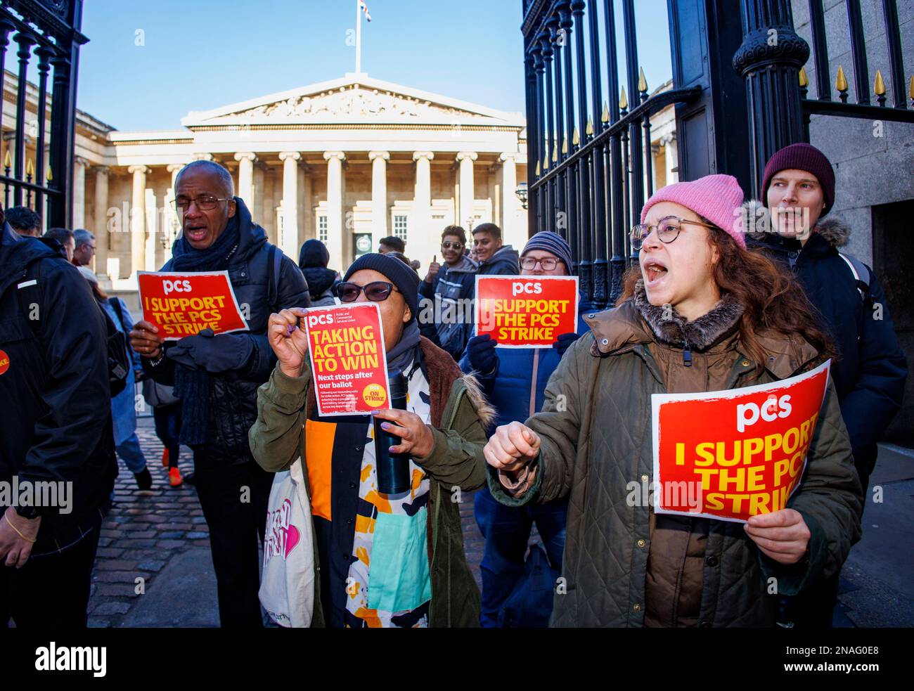 London, UK. 13th Feb, 2023. Members of the PCS Union, the Civil Service ...