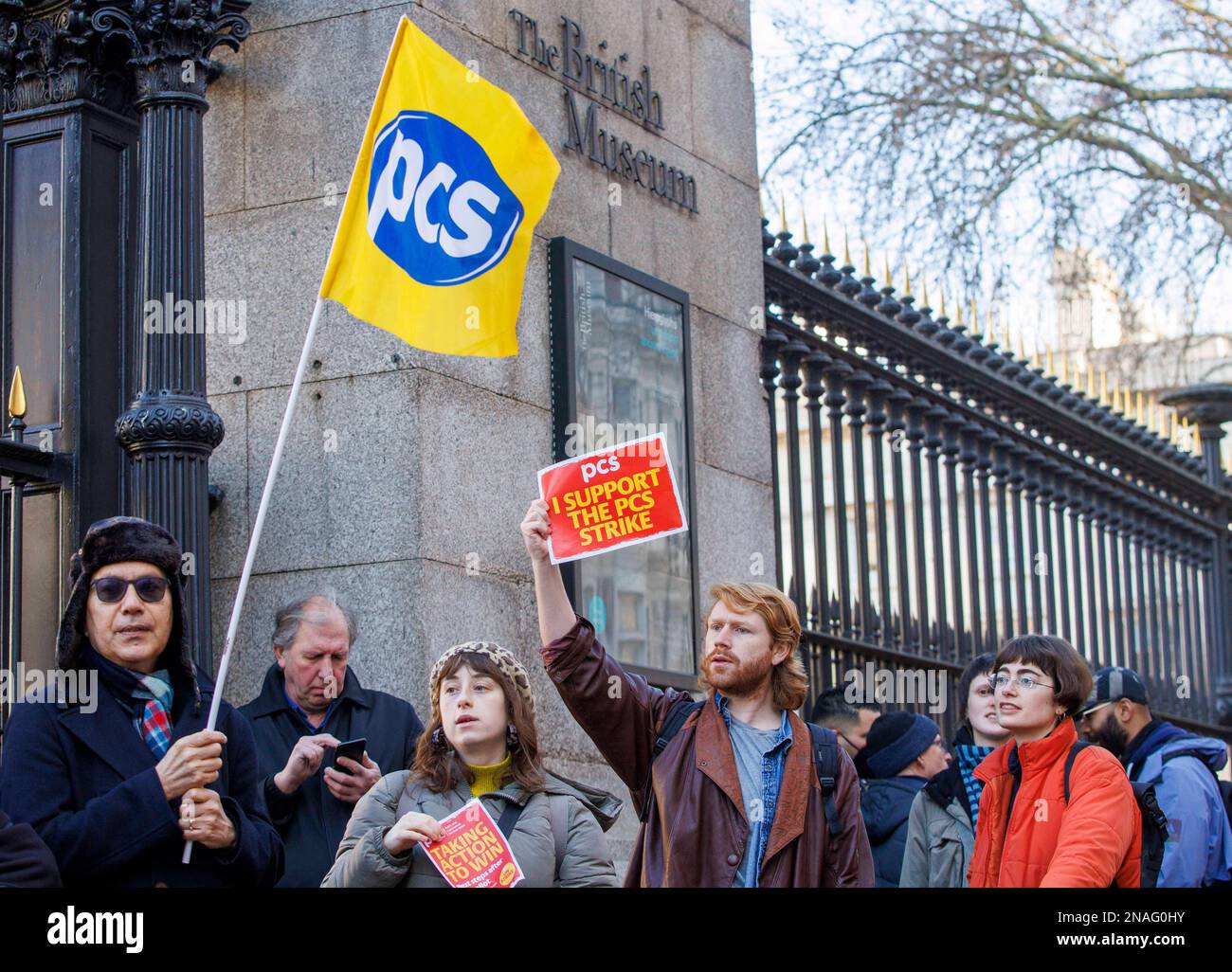 London, UK. 13th Feb, 2023. Members of the PCS Union, the Civil Service ...