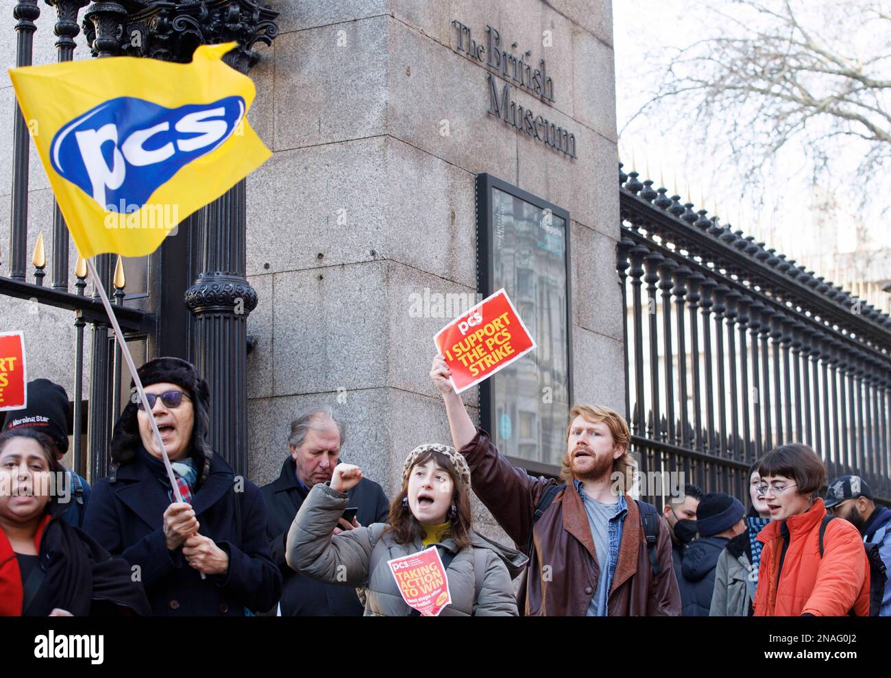 London, UK. 13th Feb, 2023. Members of the PCS Union, the Civil Service ...