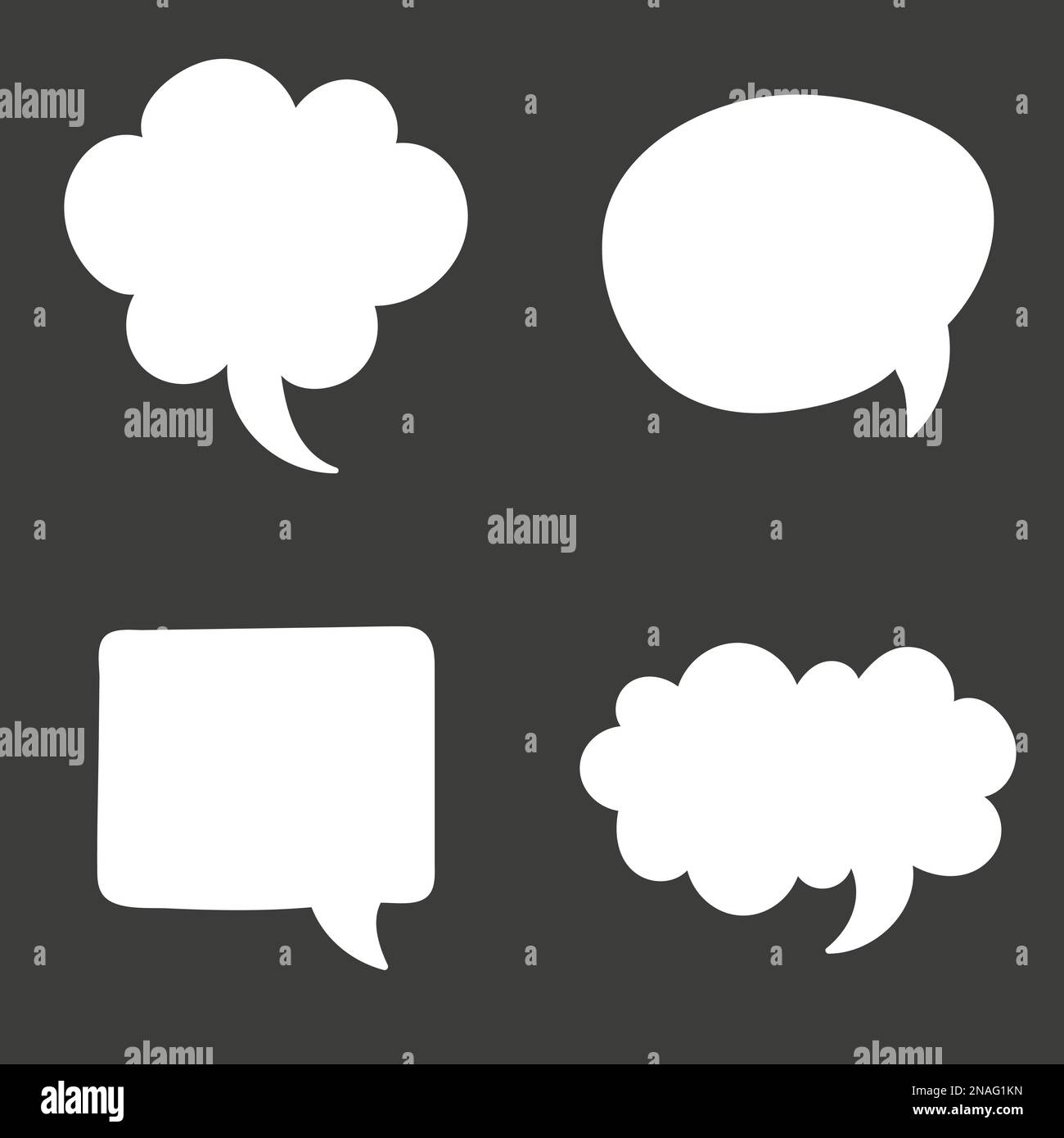 Set of speech bubble. Think cloud symbols. Vector illustration Stock ...