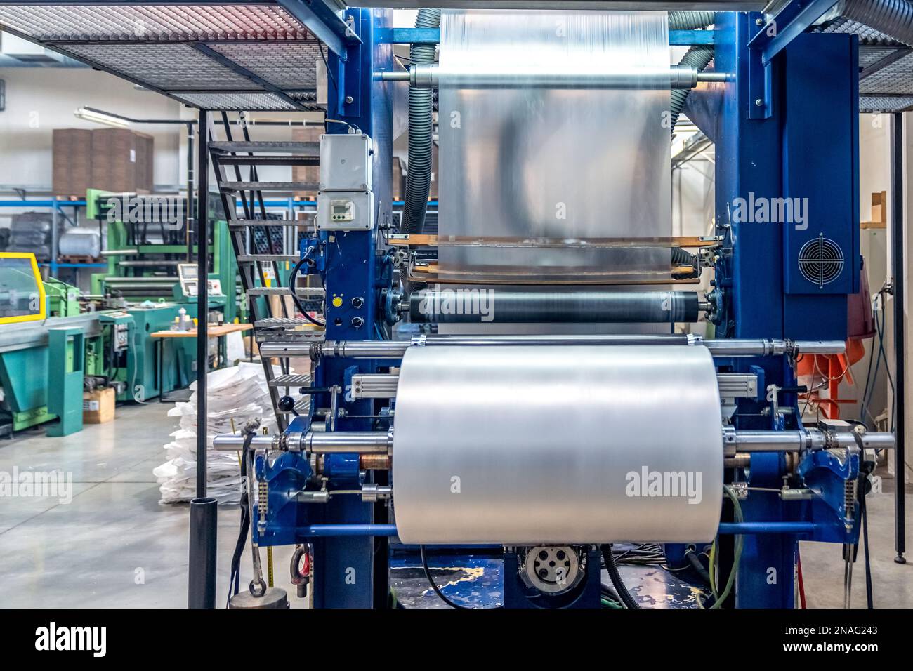 automatic line for the production of plastic bags Stock Photo - Alamy