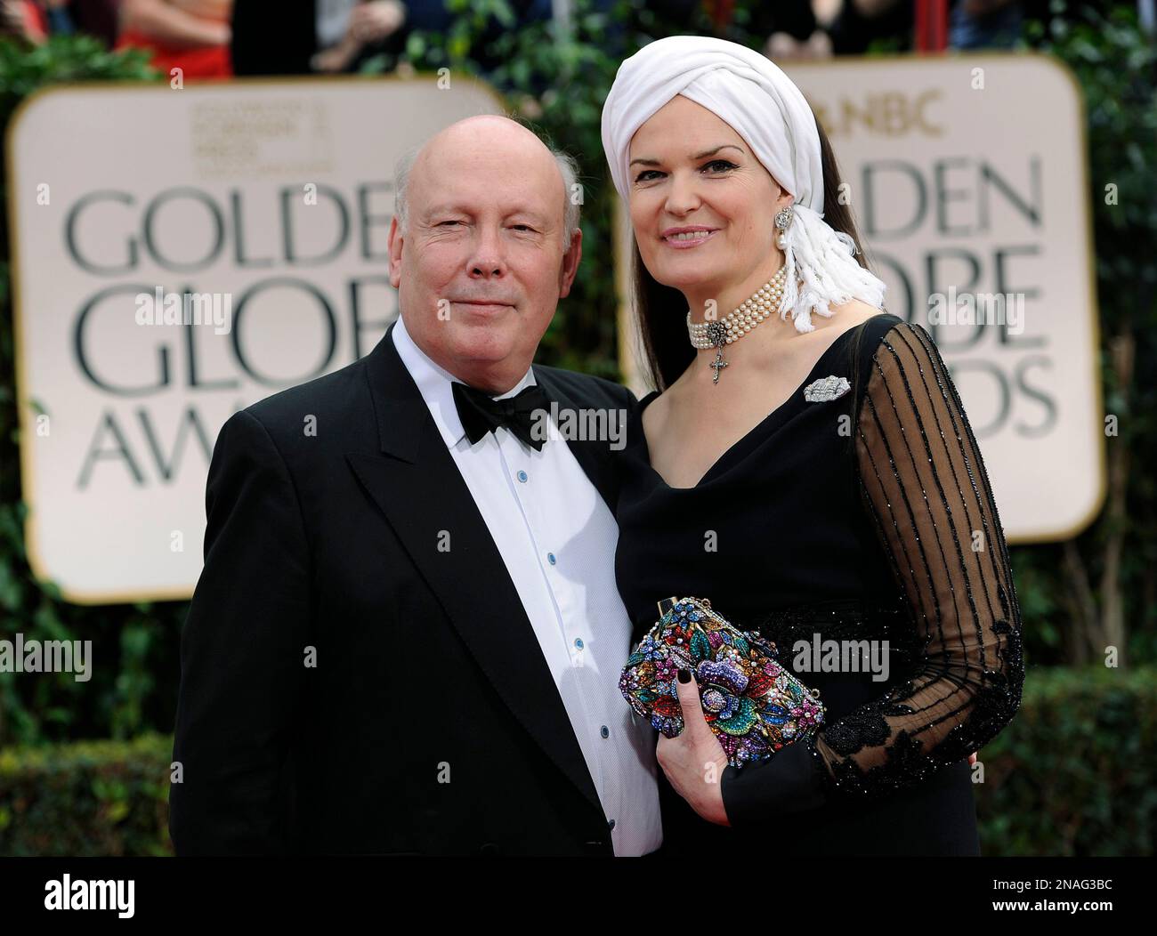 Julian Fellowes and his wife Emma Kitchener arrive at the 69th Annual ...