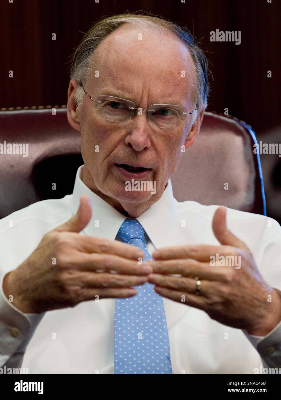 In this Jan. 11, 2012 photo, Alabama Gov. Robert Bentley speaks during ...