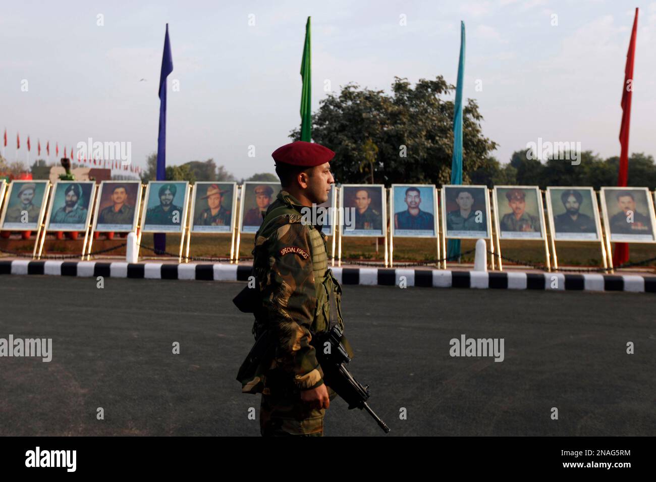 Indian Soldier Standing Guard