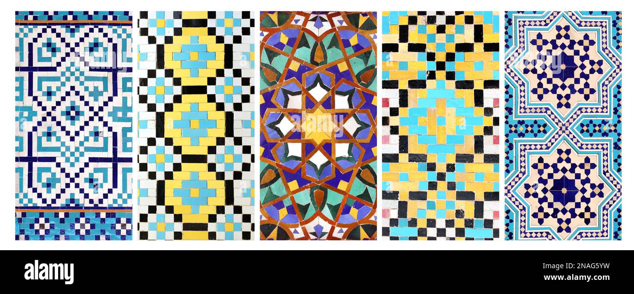 Set of vertical or horizontal banners with detail of ancient mosaic ...