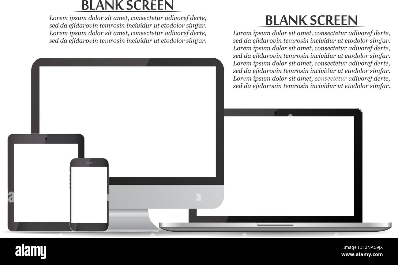 Set of blank screens. Computer monitor, laptop, tablet, smartphone ... Set of blank screens. Computer monitor, laptop, tablet, smartphone ...