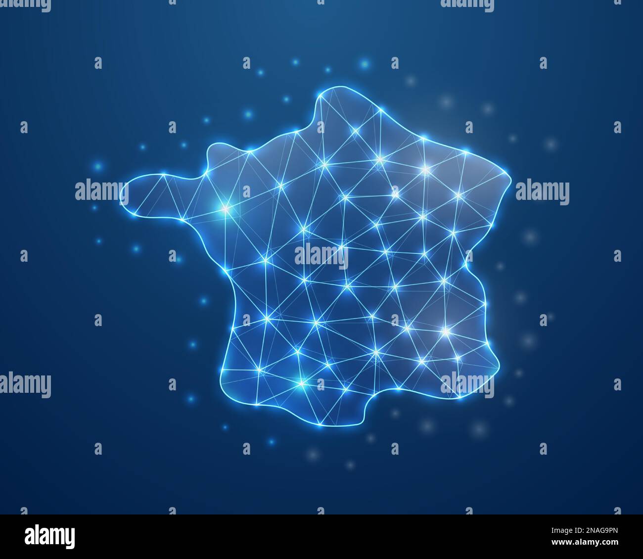 France 3d symbol in low poly style. France map design concept illustration. Country map ...