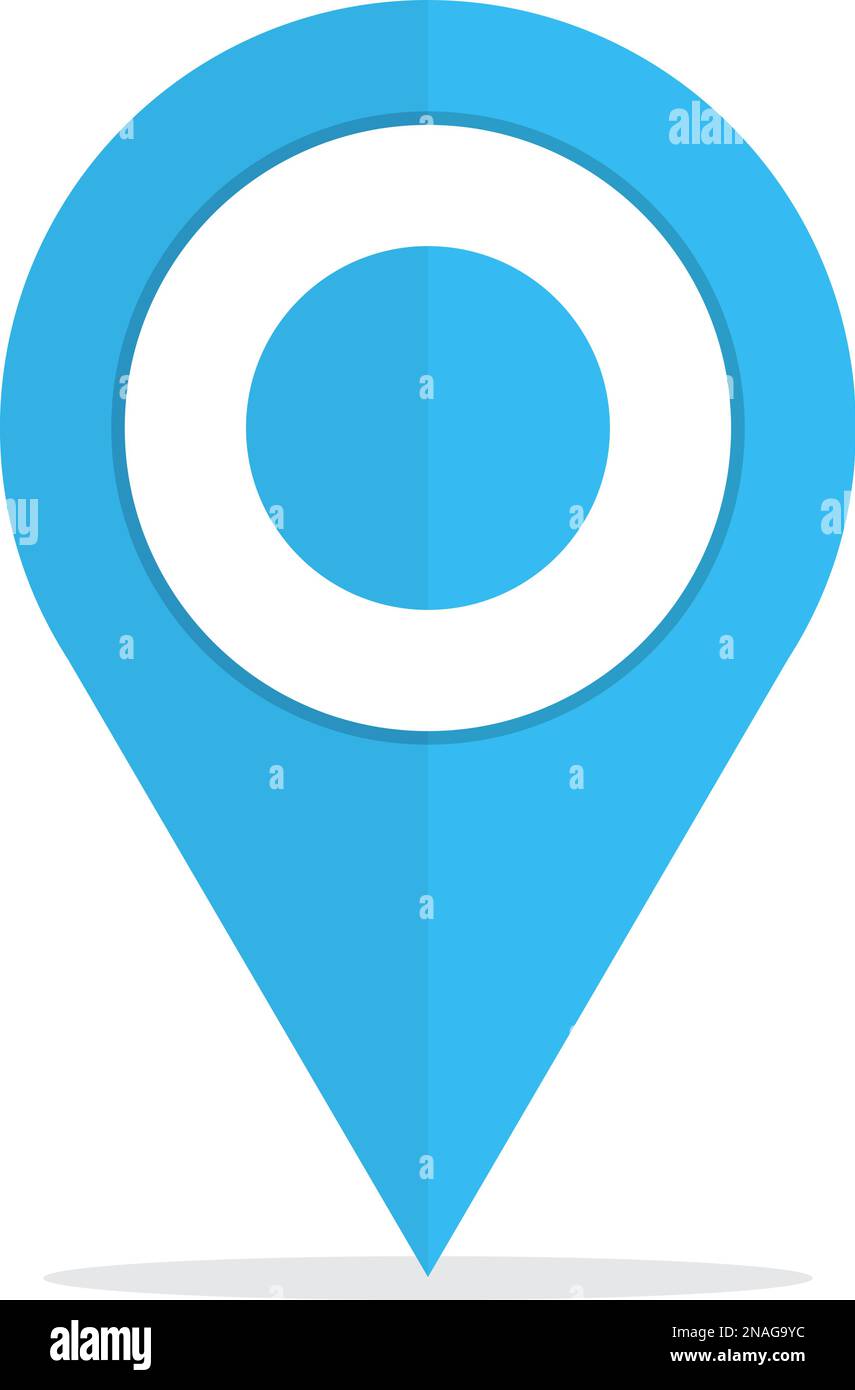 Map pin location sign blue icon on white background Stock Vector Image ...