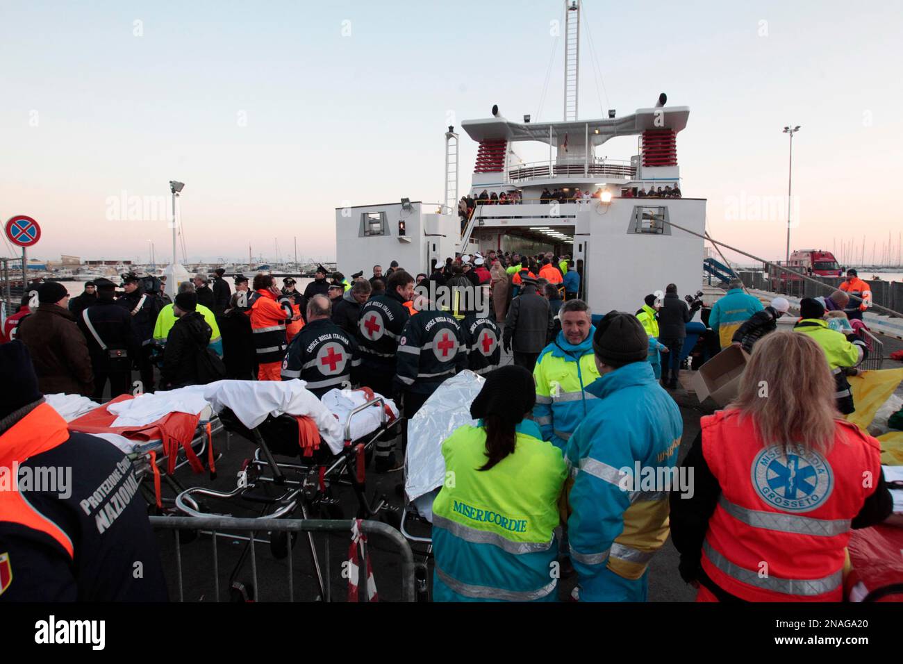 Passengers of the luxury ship that ran aground off the coast of Tuscany ...