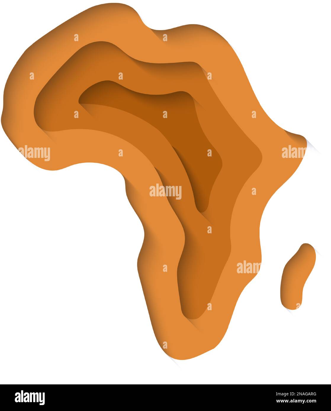 Africa 3d symbol in paper cut style. Africa map illustration design ...