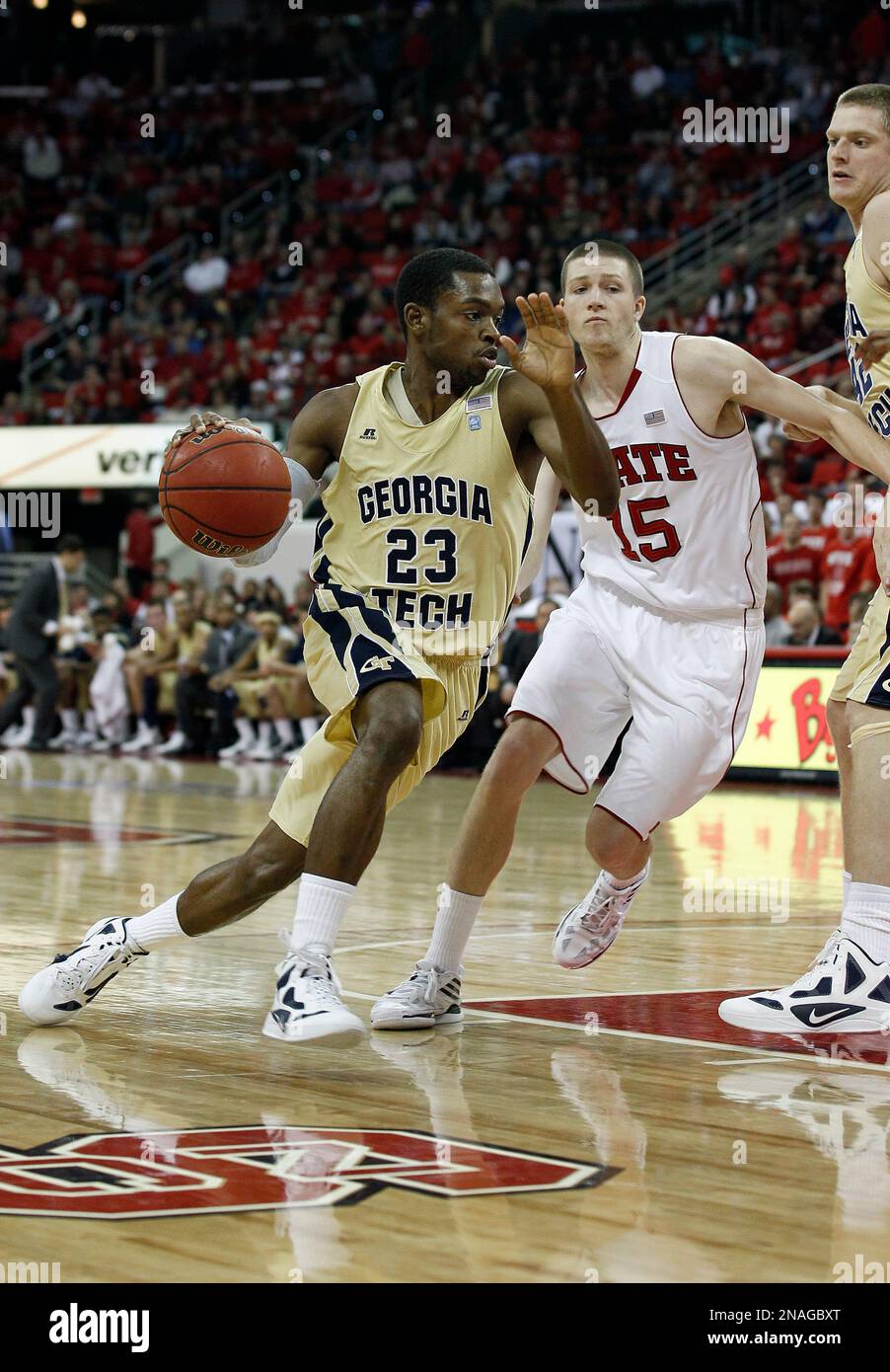 Georgia Tech's Brandon Reed (23) drives past North Carolina State's ...