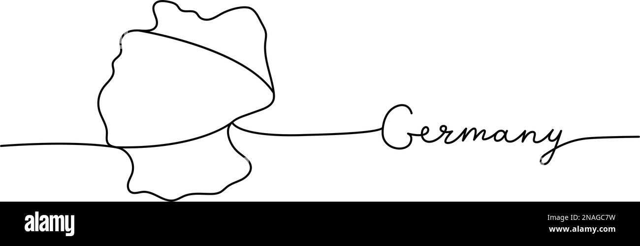 Germany - word with country silhouette one line. Minimalist drawing ...