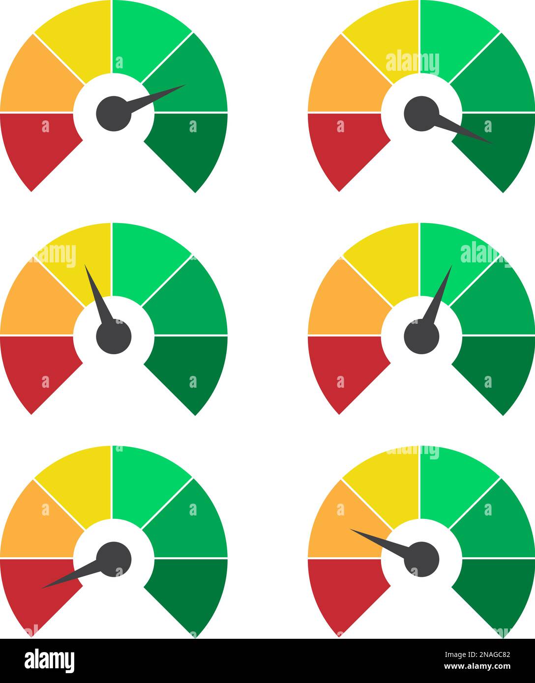 Set of measuring icons. Speedometer or rating meter signs infographic ...