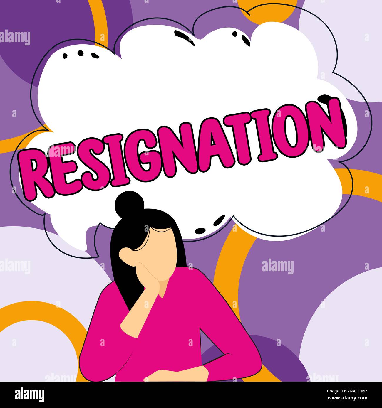 Text sign showing Resignation. Word Written on act of giving up working ...
