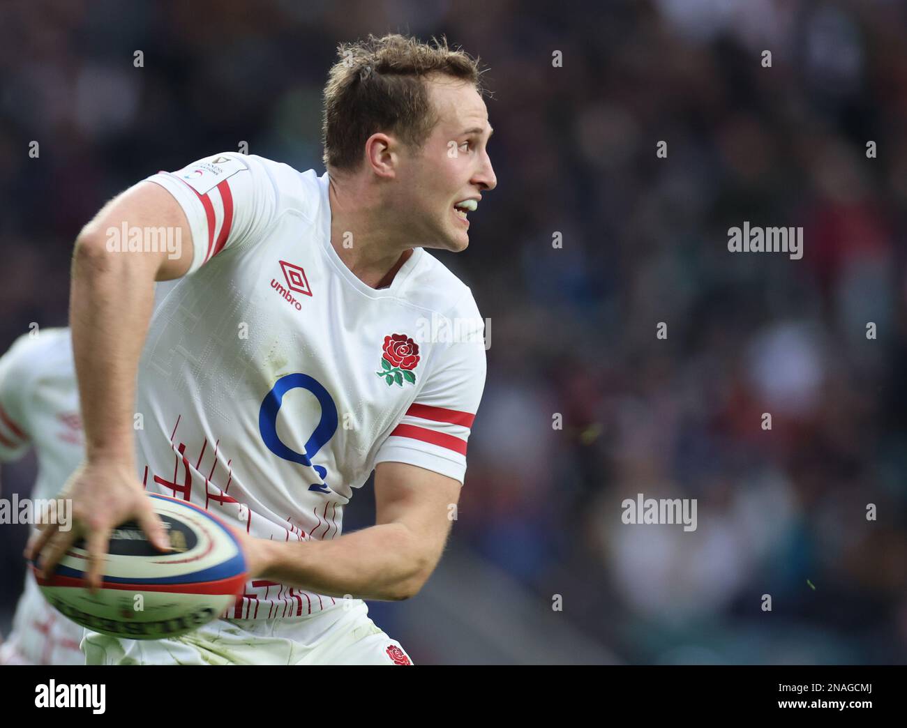England's Max Malins during the 2023 Six Nations Championship second ...