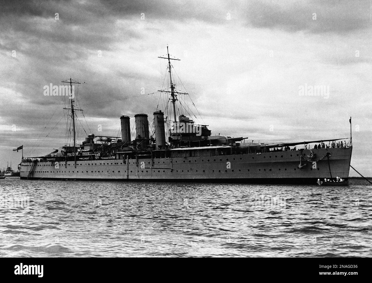 The British Cruiser HMS Dorsetshire, attached to the China station ...