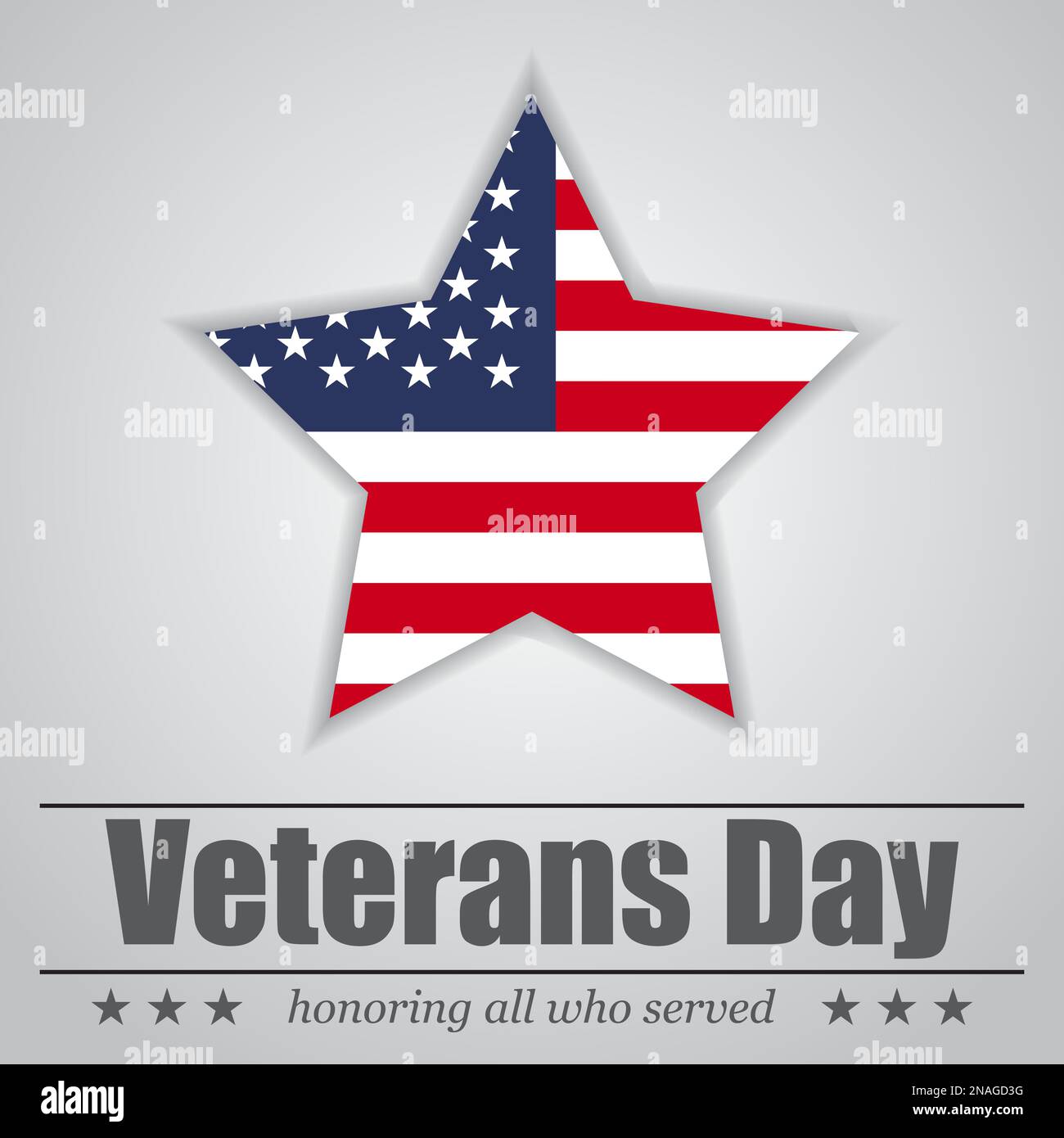 Star with USA flag inside for Veterans Day. Vector illustration Stock ...