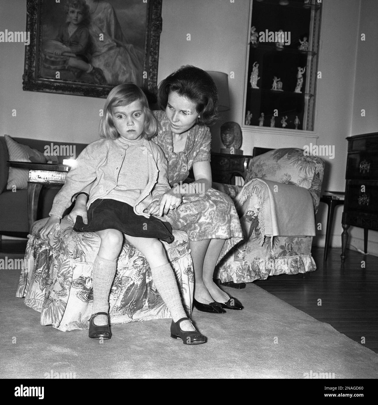 Sitting on a stool, little Princess Elisabeth of Austria, eldest ...