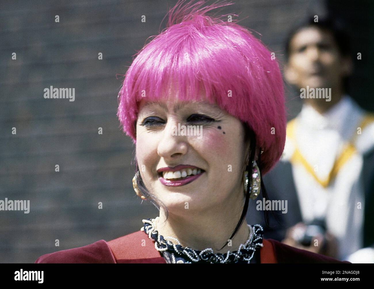 Portrait of British fashion designer Zandra Rhodes taken in London ...