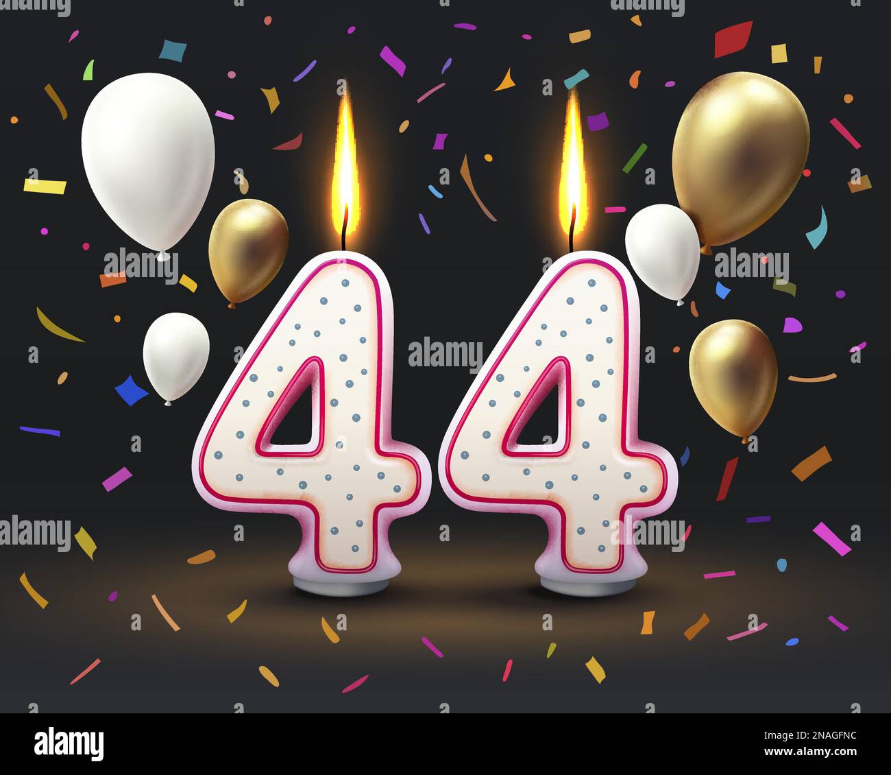 Birthday cake candles number 44 Stock Vector Images - Alamy